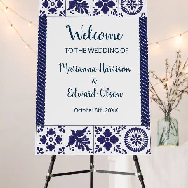 Welcome Wedding Talavera Design Poster | Zazzle