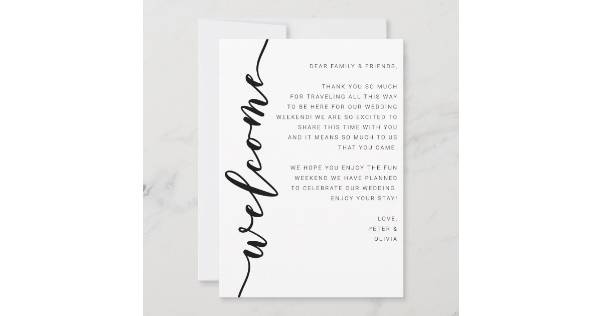 Welcome Wedding Weekend Itinerary Cards | Zazzle