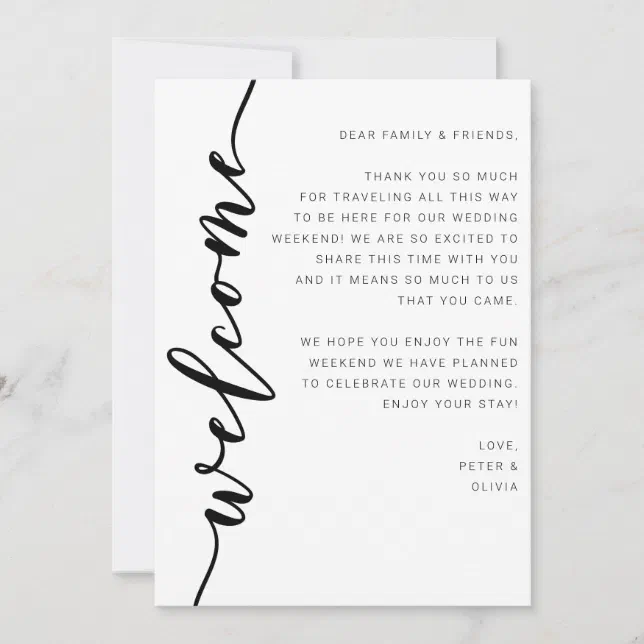 Welcome Wedding Weekend Itinerary Cards | Zazzle
