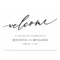 welcome | White Black Calligraphy Simple Wedding Poster | Zazzle