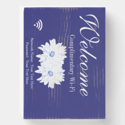 Welcome Wi-Fi Sign Business Library Wood Box Sign | Zazzle