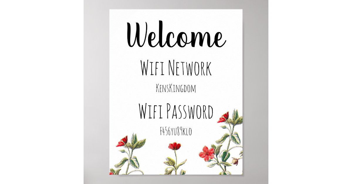 Welcome Wifi password poster | Zazzle