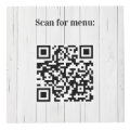 Welcome wood QR codes info hotel restaurant table Cube | Zazzle