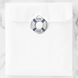 WelcomeAboardLifePreserver071812.png Classic Round Sticker | Zazzle