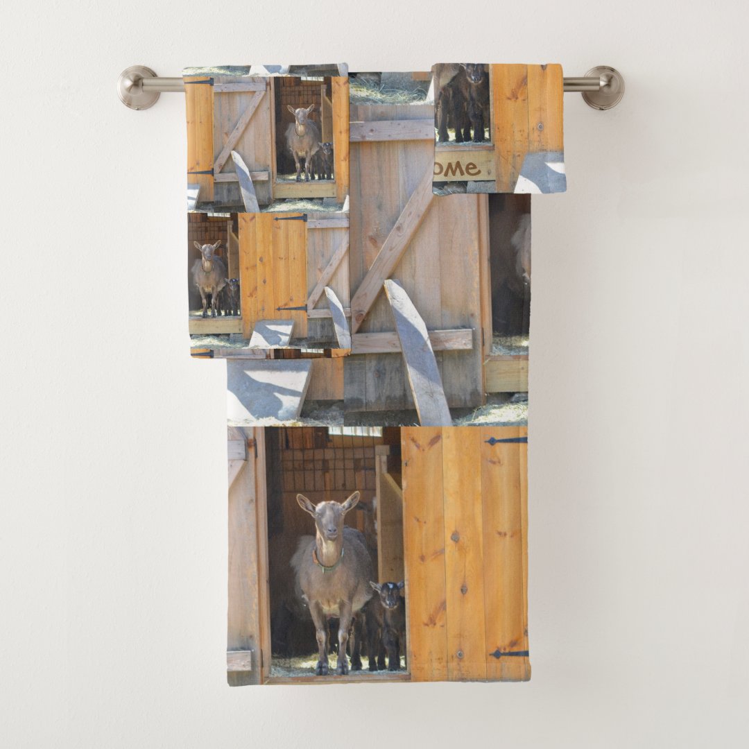 Welcoming Goats Bath Towel Set | Zazzle