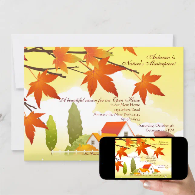 Welcoming Home Fall Open House Invitation | Zazzle