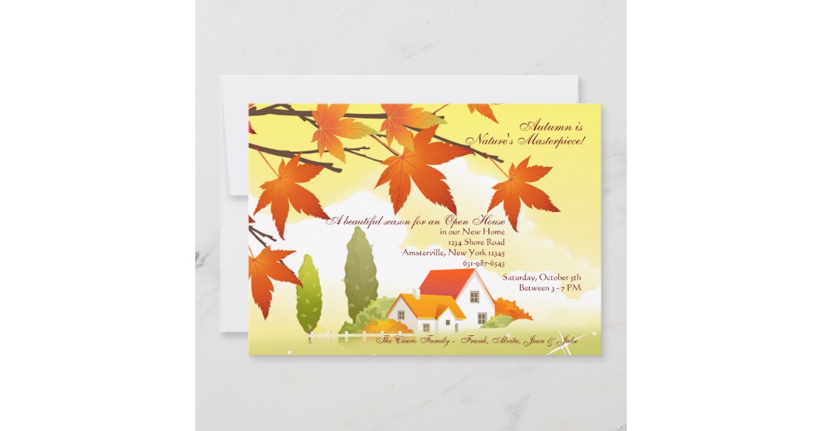 Welcoming Home Fall Open House Invitation | Zazzle