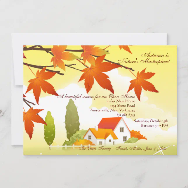 Welcoming Home Fall Open House Invitation | Zazzle