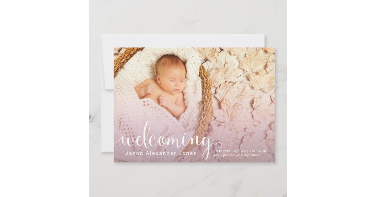 Welcoming the New Baby Birth Announcement | Zazzle