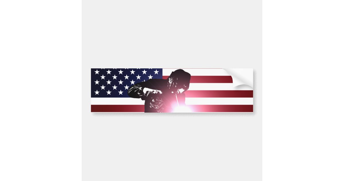 Welder and American Flag Bumper Sticker | Zazzle