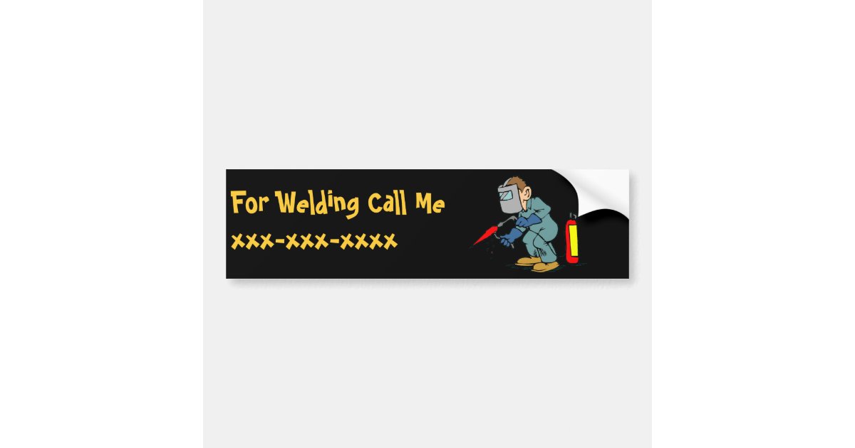 Welder Bumper Sticker | Zazzle