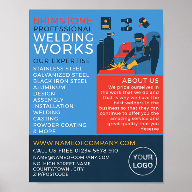 Welder Design, Metal Worker, Welder Advertising Poster | Zazzle