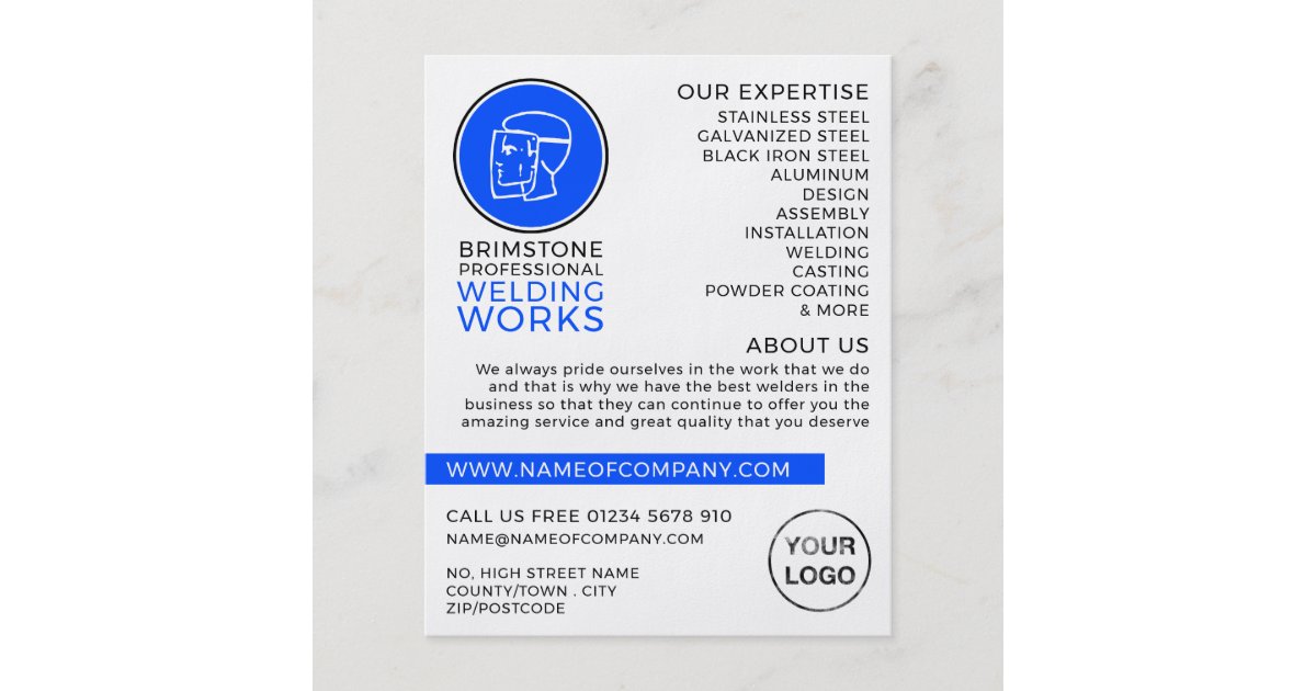 Welder Logo, Metal Worker, Welder Advertising Flyer | Zazzle