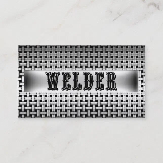 Welder Metal Look Business Card | Zazzle