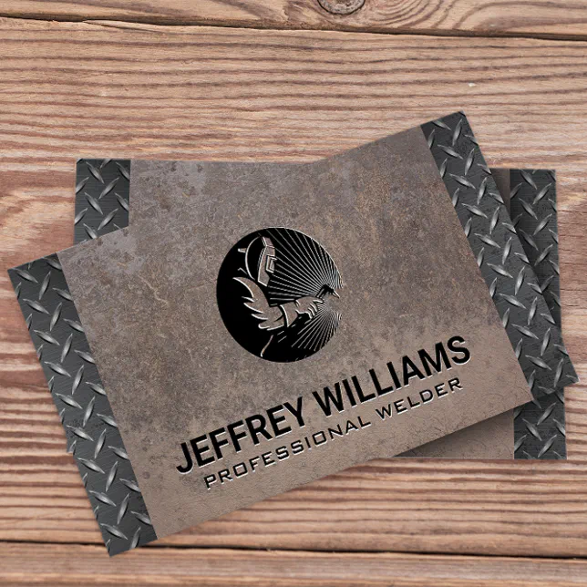 Welder | Metal Rivets | Plated Steel Business Card | Zazzle