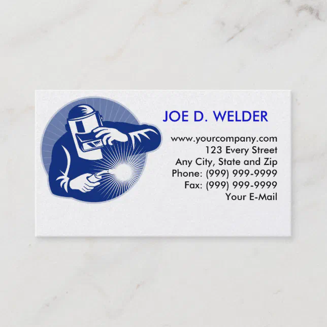 welder welding business card | Zazzle