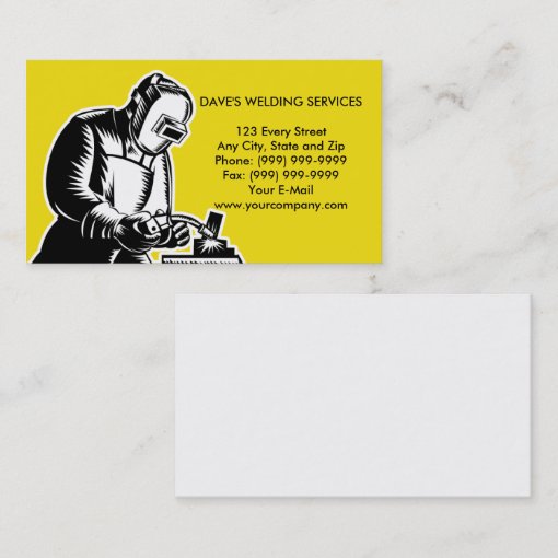welder welding businesscard business card | Zazzle