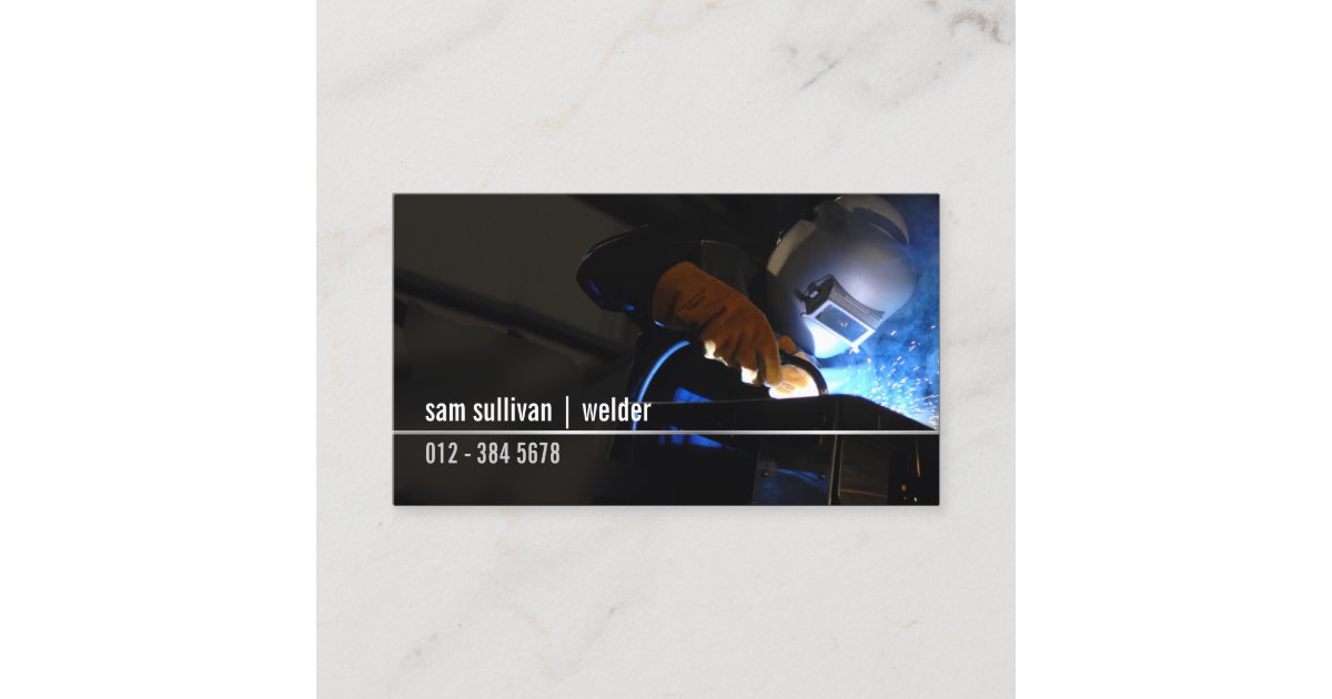 Welder Welding Sparks Trade Skills Business Card | Zazzle