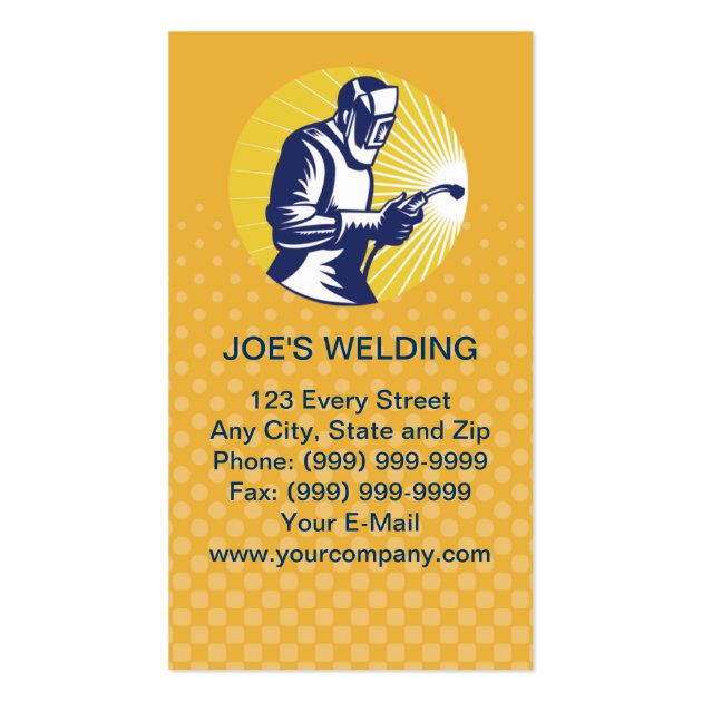 welder welding worker business card
