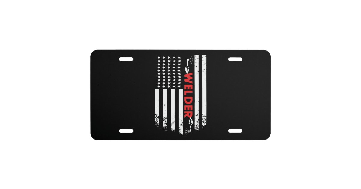 Welding - American Welder Flag License Plate | Zazzle