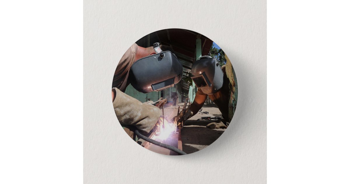 Welding Button | Zazzle
