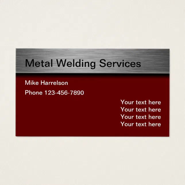 Welding Commercial Metalwork Business Cards | Zazzle