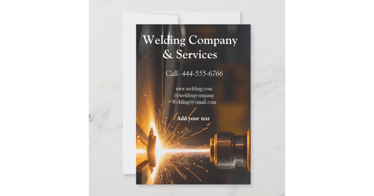 Welding contract construction add name contact no invitation | Zazzle