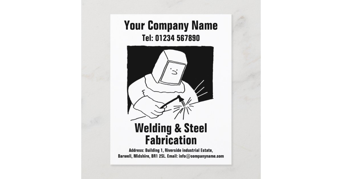 Welding & Fabrication Cartoon Design Flyer | Zazzle