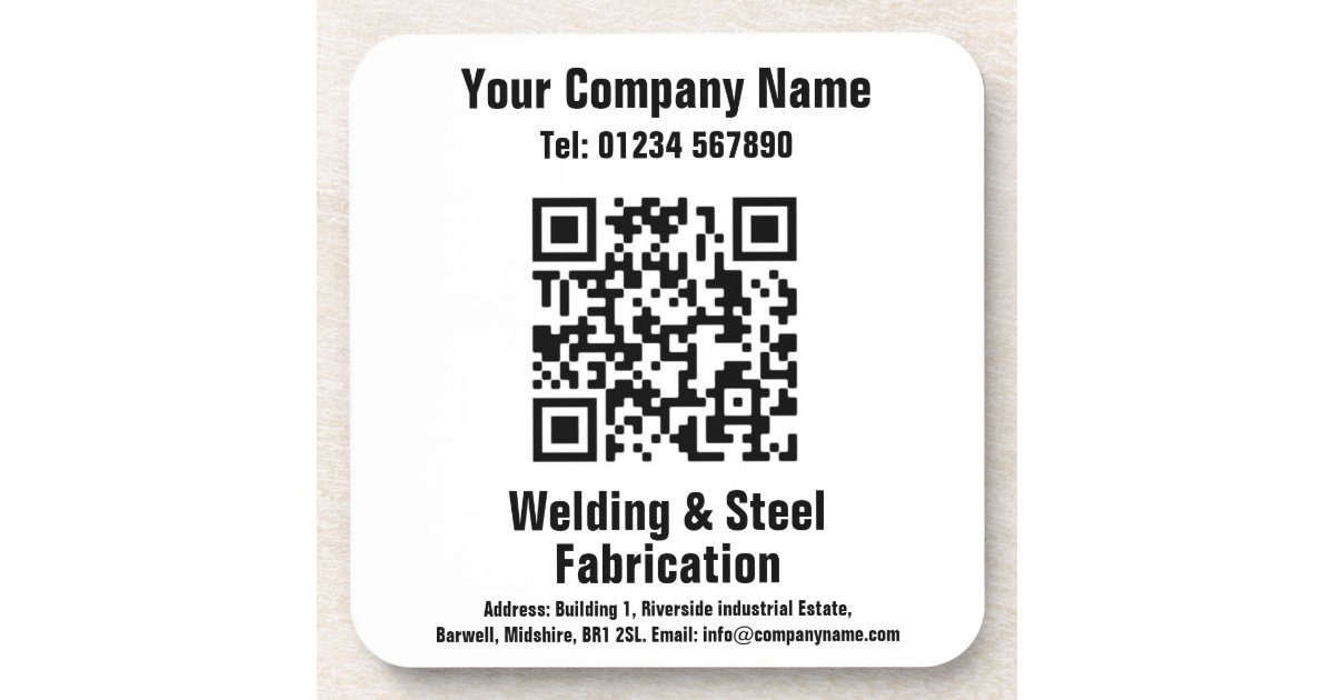 Welding & Fabrication QR Code Design Beverage Coaster | Zazzle