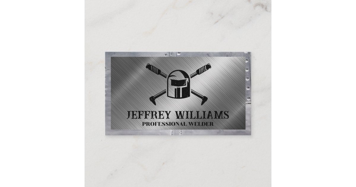 Welding Logo | Metal | Rivets Business Card | Zazzle