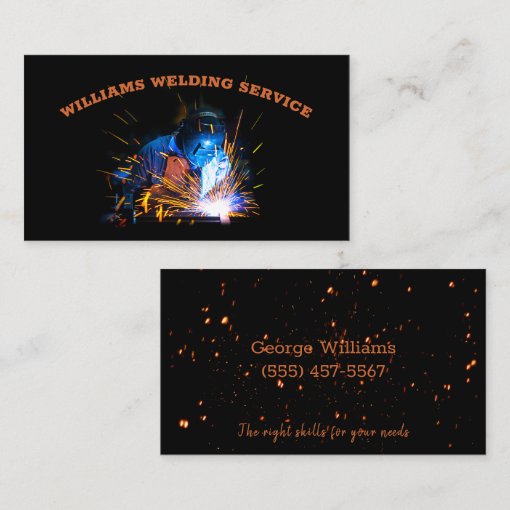Welding Metal Fabrication Welder Business Card | Zazzle
