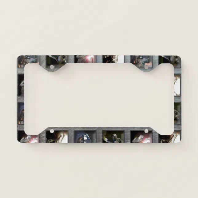 Welding Pattern License Plate Frame | Zazzle