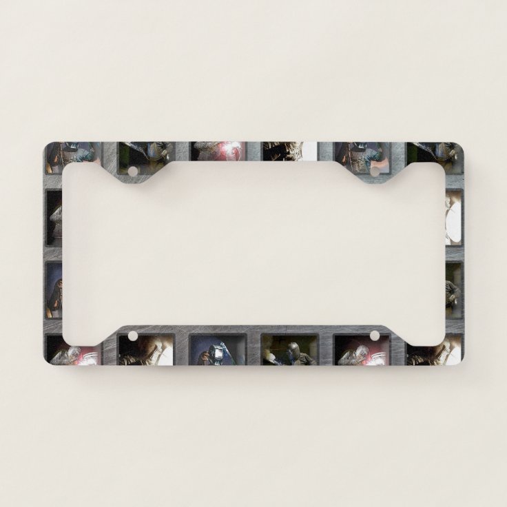 Welding Pattern License Plate Frame | Zazzle