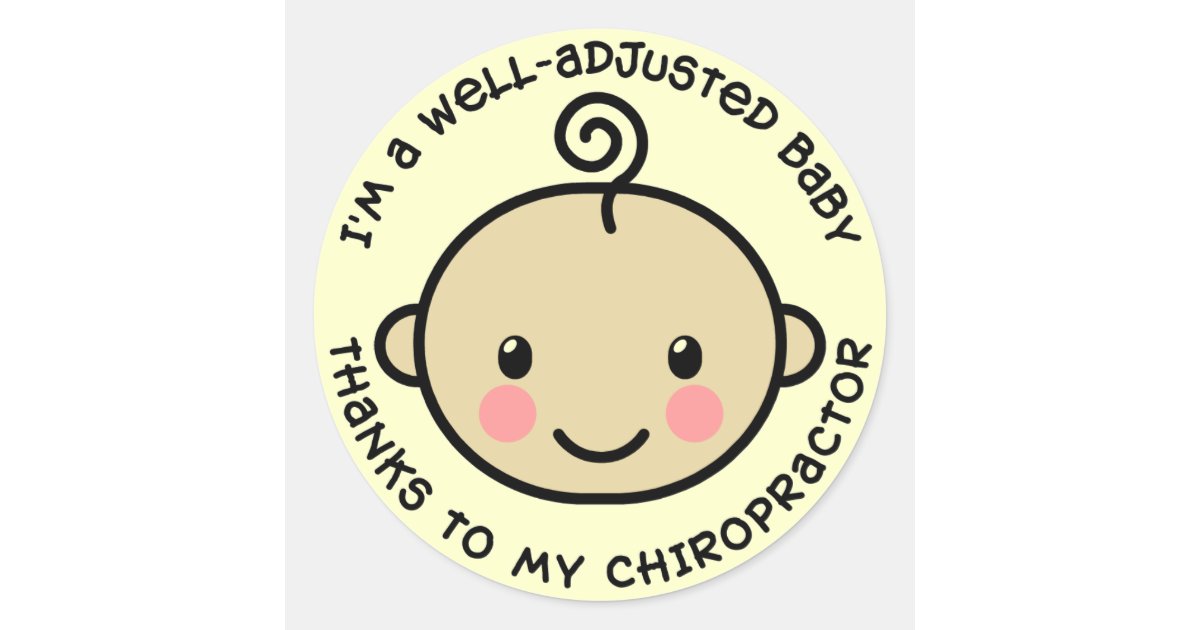 Well-Adjusted Baby Chiropractic Stickers | Zazzle