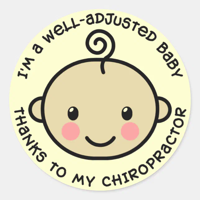 Well-Adjusted Baby Chiropractic Stickers | Zazzle
