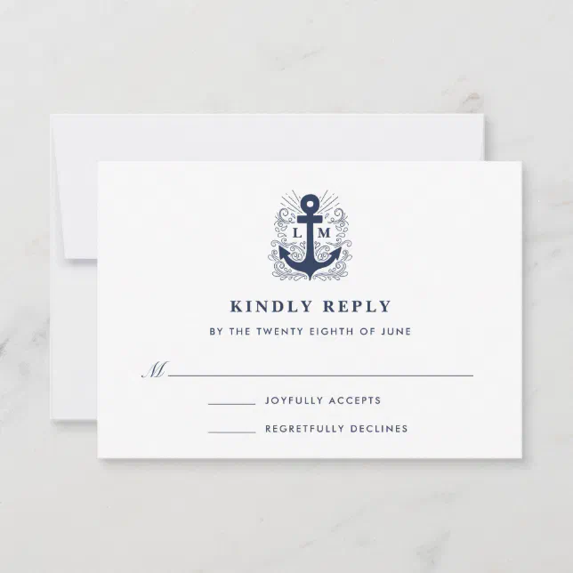 Well Anchored | Nautical Anchor RSVP Card | Zazzle
