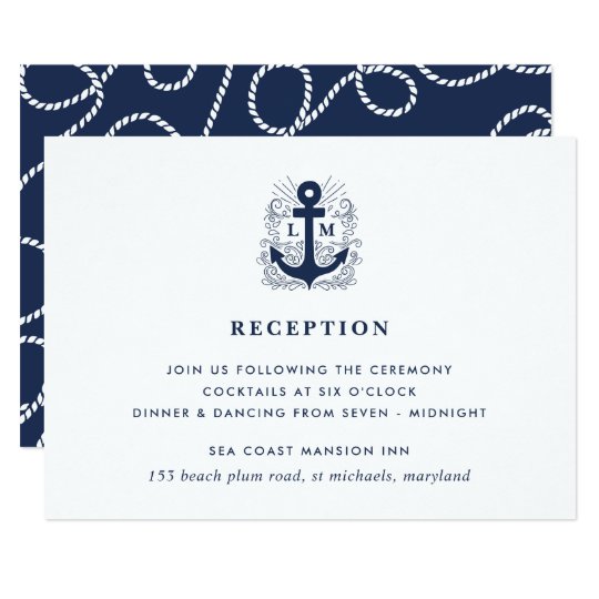 Well Anchored | Nautical Reception Enclosure Card | Zazzle.com