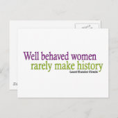 Well Behaved Women Quote Postcard | Zazzle