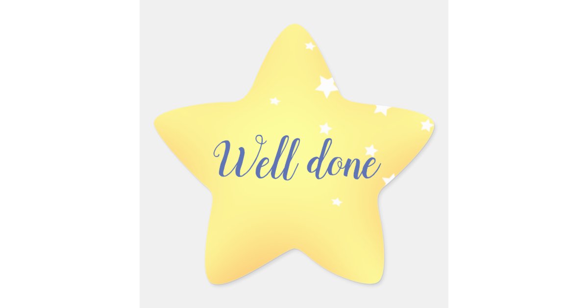 Well Done 3D Yellow Star Sticker | Zazzle