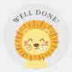 Well Done Cute Lion Teacher Award Classic Round Sticker | Zazzle