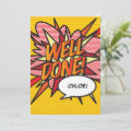 WELL DONE Fun Comic Book Pop Art Invitation | Zazzle