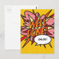 WELL DONE Fun Retro Comic Book Pop Art Postcard | Zazzle