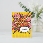 WELL DONE Fun Retro Comic Book Pop Art Postcard | Zazzle