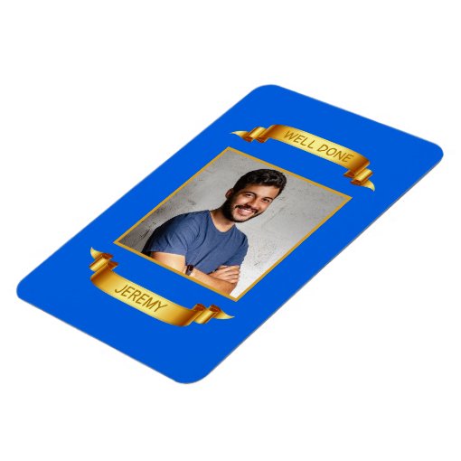 Well Done Gold Scroll, Custom Photo - Personalized Magnet | Zazzle