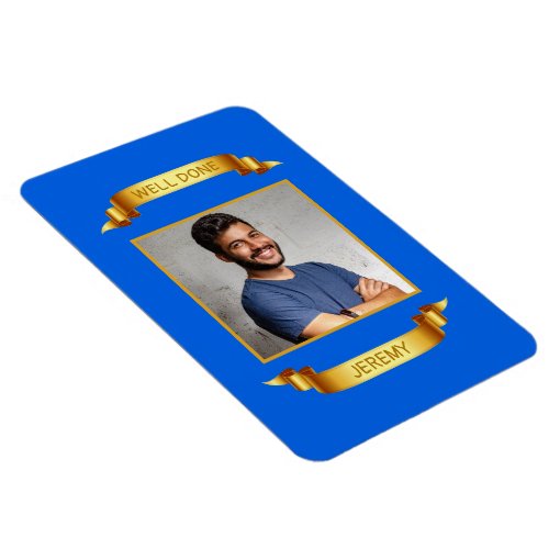 Well Done Gold Scroll, Custom Photo - Personalized Magnet | Zazzle