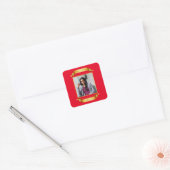 Well Done Gold Scroll, Custom Photo - Personalized Square Sticker | Zazzle