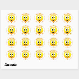 Well Done Happy Face Reward Classic Round Sticker | Zazzle