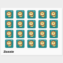 Well Done! [Insert Child's Name] Square Sticker | Zazzle