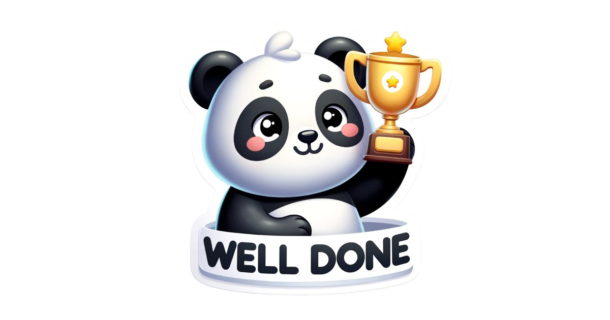 "Well Done" Panda Sticker | Zazzle