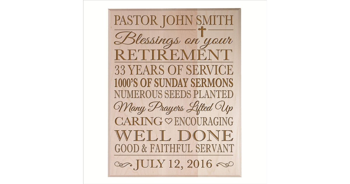 Well Done Pastor Retirement Solid Maple Plaque | Zazzle